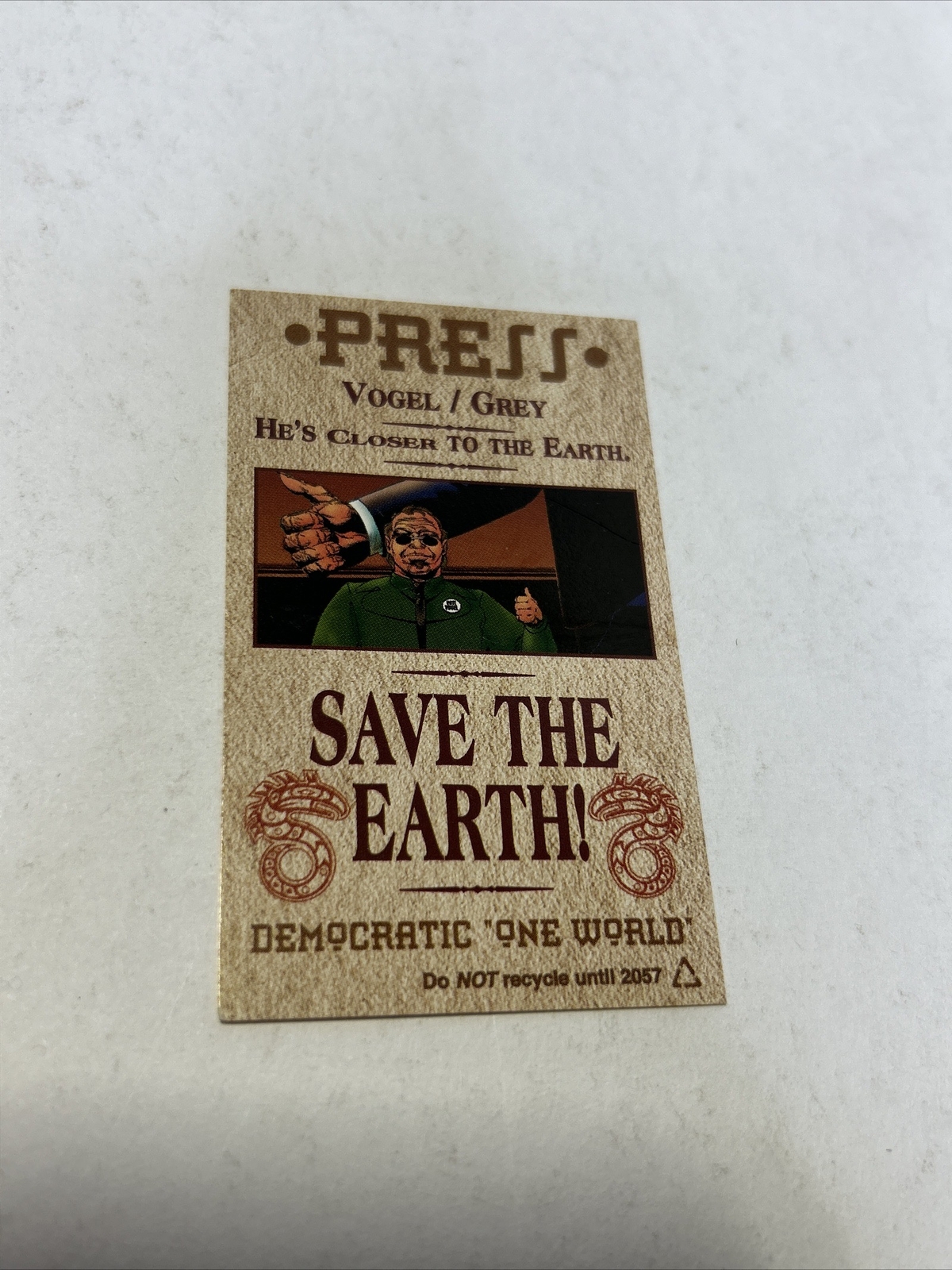 FASA Press Vogel/Grey Democratic “Save The Earth” One World ID Card J2 ...