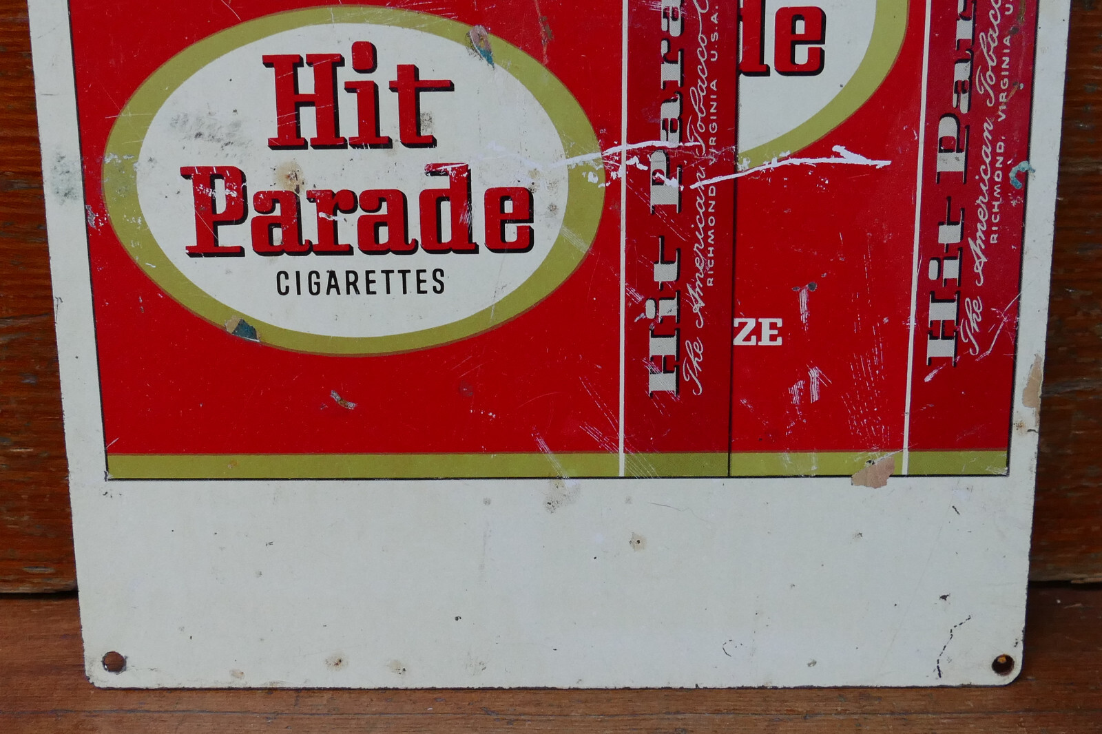 Vintage 1950s Original HIT PARADE Cigarettes Metal Advertising Sign ...