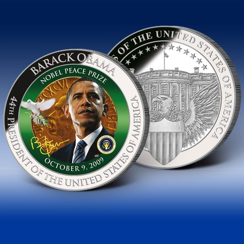 Barack Obama's Nobel Peace Prize Commemorative Color Coin 2009 w/COA | eBay
