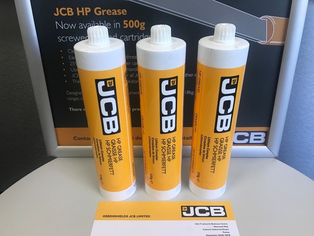 3x JCB HP Grease Lithium Complex 500g Blue Screw Thread Cartridge for ...