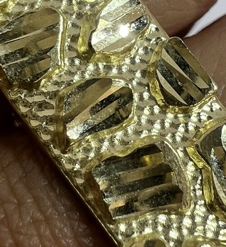 GOLd mens ring Nugget 10k multi 2 finger knuckle Bar hip hop 10 7 8 9 ...