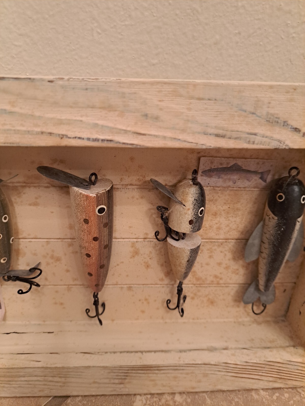 fishing lure display box wooden vintage Picture frame decorative ...