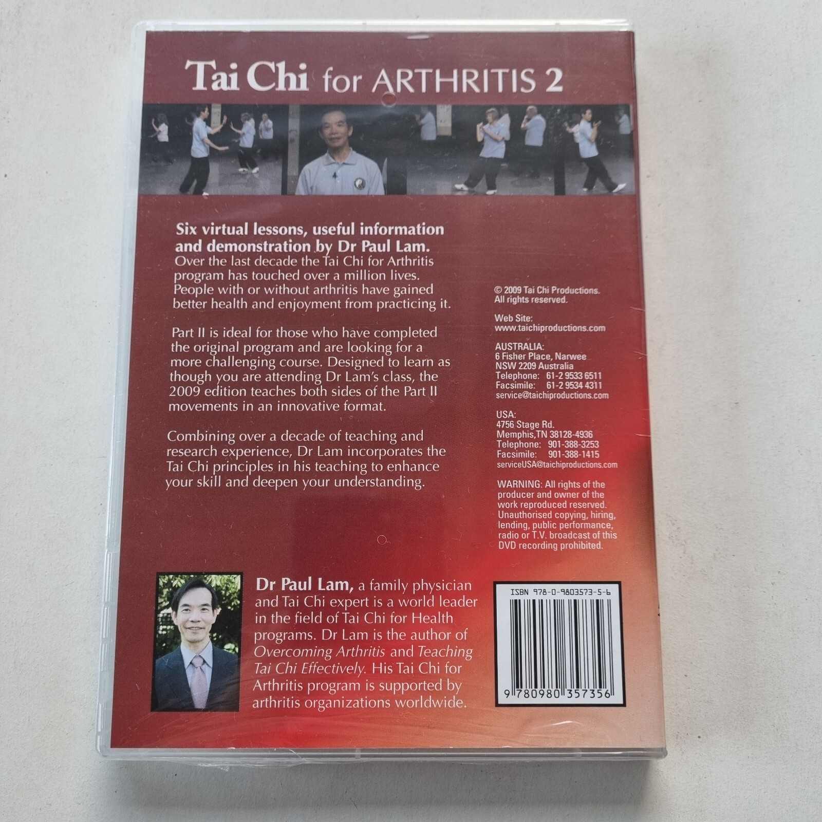 Tai Chi 2 For Arthritis (DVD, 2009) PAL Region 4 (6 Lessons With Dr ...