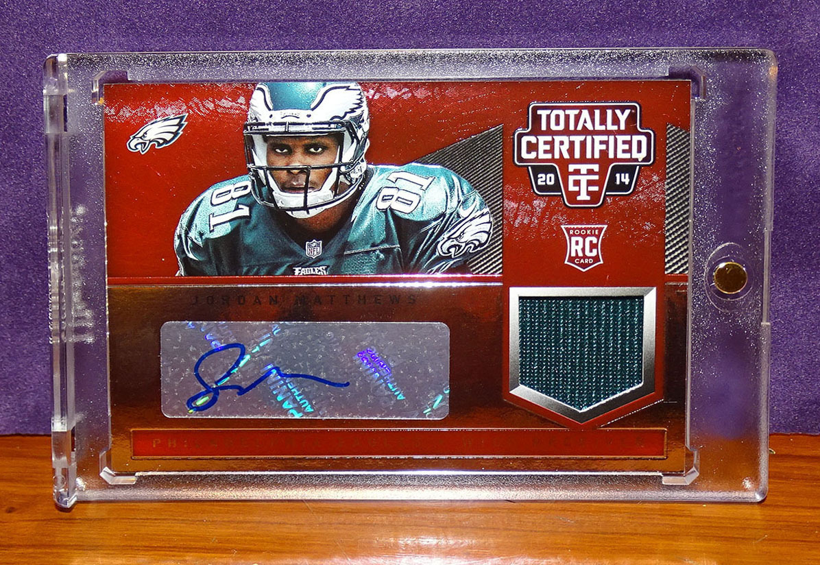 JORDAN MATTHEWS Eagles 2014 Totally Certified #192 RC AUTOGRAPH JERSEY ...