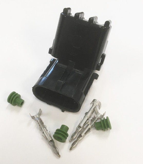 Delphi 12010717 Weatherpack Connector 3 Pin Female Shroud Housing (2 ...