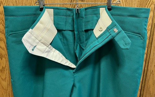 Vintage Sansabelt Golf Pants Mens 42 Green Disco Dress Polyester 80’s ...