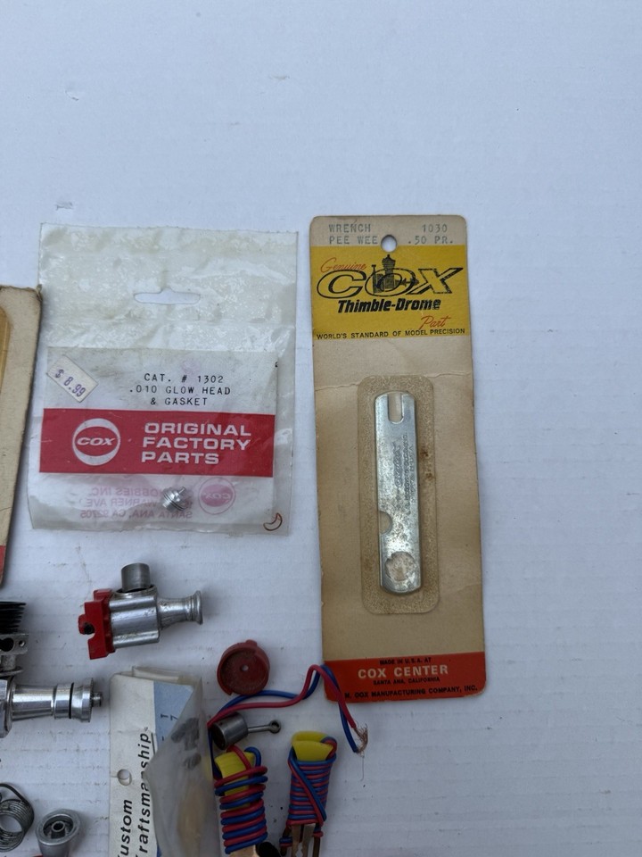 Lot of Cox Tether Car Airplane Engine Parts Pistons Props Mounts ...