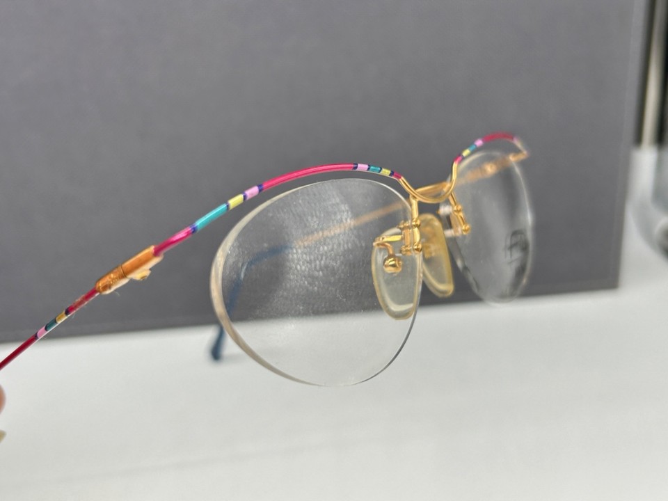 Flair Eyeglasses Frames Woman Round Oval Purple Gold Vintage 90s 744 NP ...