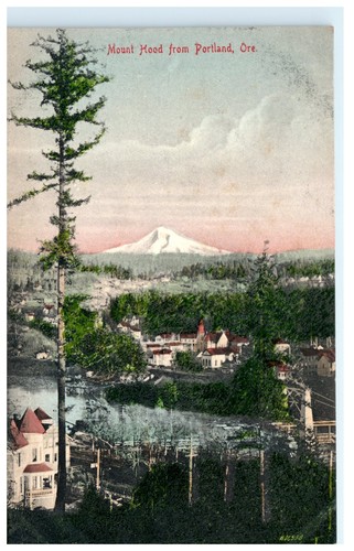 Vintage Mount Hood from Portland Oregon Lithograph Postcard | eBay