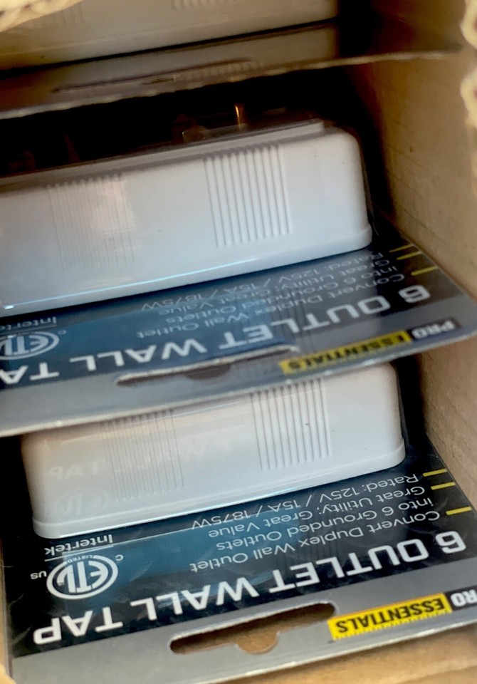 6 Grounded Outlets Tap Electric General Wall Outlet Extender 6 Prong ...