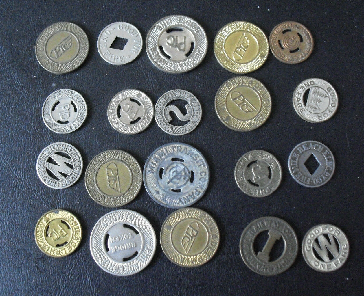Lot of 20 Vintage PTC Philadelphia and Other Bridge Trolley Tokens | eBay