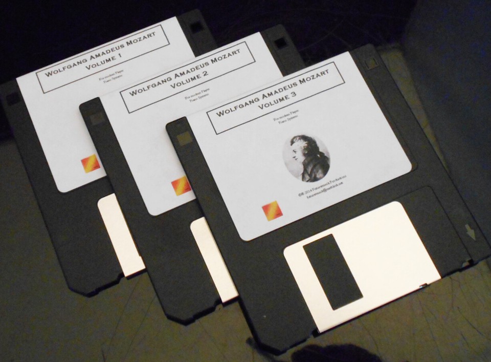 Mozart Classical Solo Piano Collection Disklavier Pianodisc 3 Floppy ...