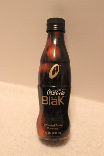 Sealed 8 Ounce Wrapped Bottle of Coca-Cola BLAK Carbonated Fusion ...