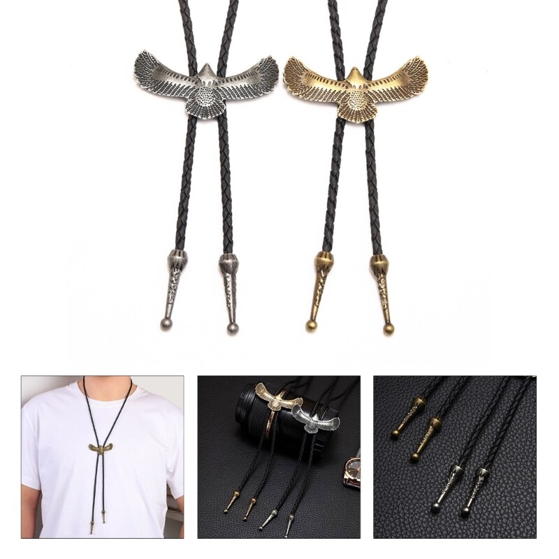 American Bolo Tie Western Necktie Cowboy Eagle Necklace for Men ...