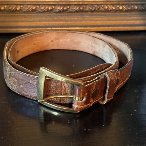 Vintage Hickok Custom Tailored Alligator Belt 9555 Size 30” Brass ...
