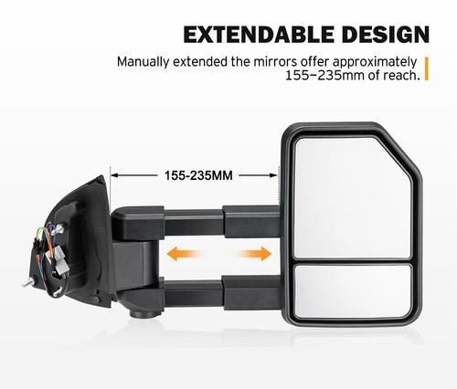 San Hima Pair Towing Mirrors for Ford Ranger Wildtrak MK PX XL XLT XLS ...