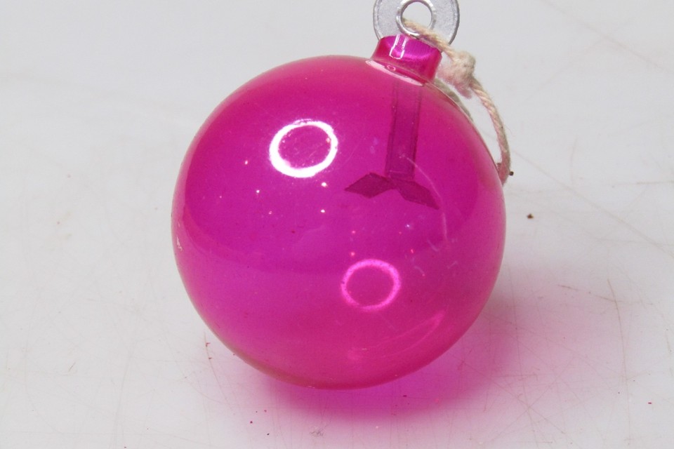 Vintage Unsilvered Glass WWII era Paper Cap Pink BALL Christmas ...