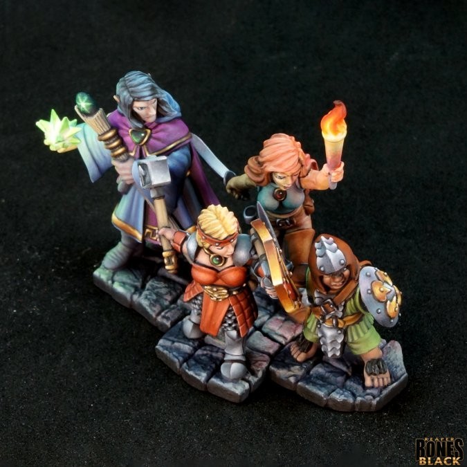 SMALL ADVENTURING PARTY (Set of 4) (Unpainted) Reaper Miniatures Bones ...