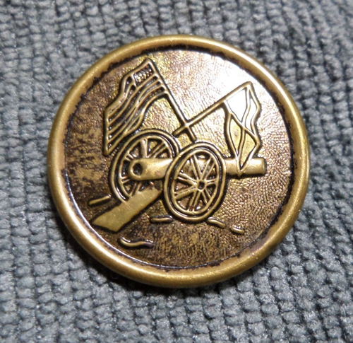Vintage Antique Original Metal Picture Button WAR CANNON & FLAGS | eBay