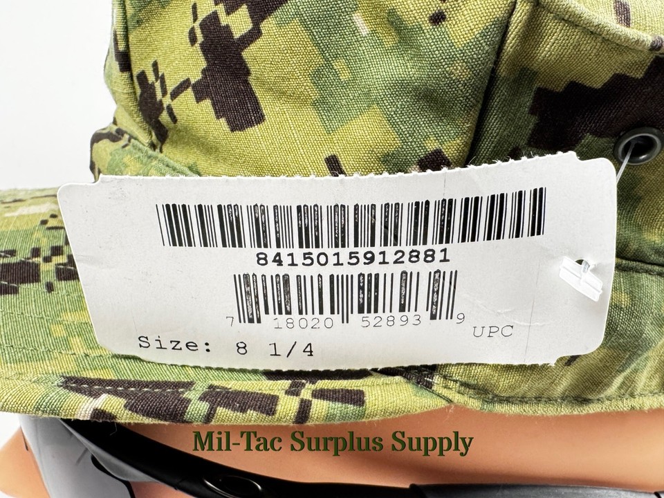 US NAVY 8-POINT UTILITY CAP NWU TYPE III DIGITAL WOODLAND CAMO, SIZE 8 ...
