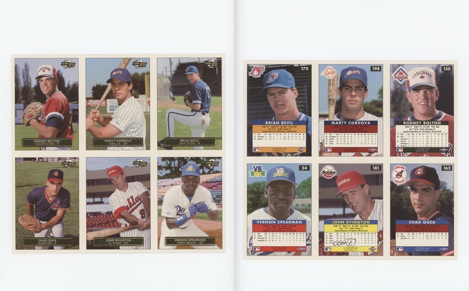 1992-93 Fleer Excel Promo Sheets Rodney Bolton Marty Cordova Brian ...