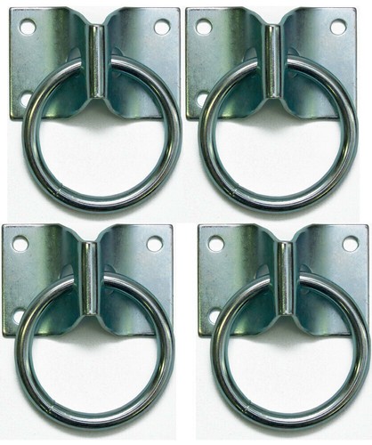 4 X Flush Mount Lashing Hitching Ring + Plate Horse Tie Up Livestock | eBay