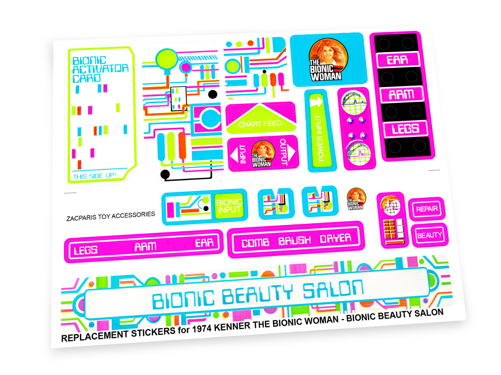 CUSTOM STICKERS FOR BIONIC BEAUTY SALON BIONIC WOMAN - SIX MILLION ...