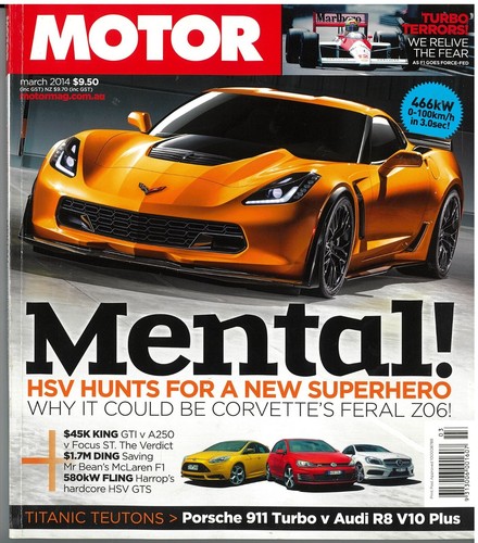 MOTOR Magazine March 2014 Porsche 911 Turbo Audi R8 V10 Plus VW Golf ...