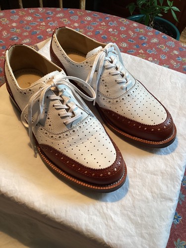 Remix Vintage 30s/40s All Leather Spectator Oxfords Golf Brown /White ...