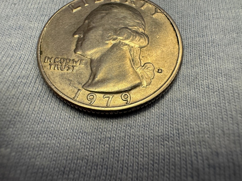 1979-D Washing Quarter Spitting Eagle Die Break Extra Leaf Error Coin ...