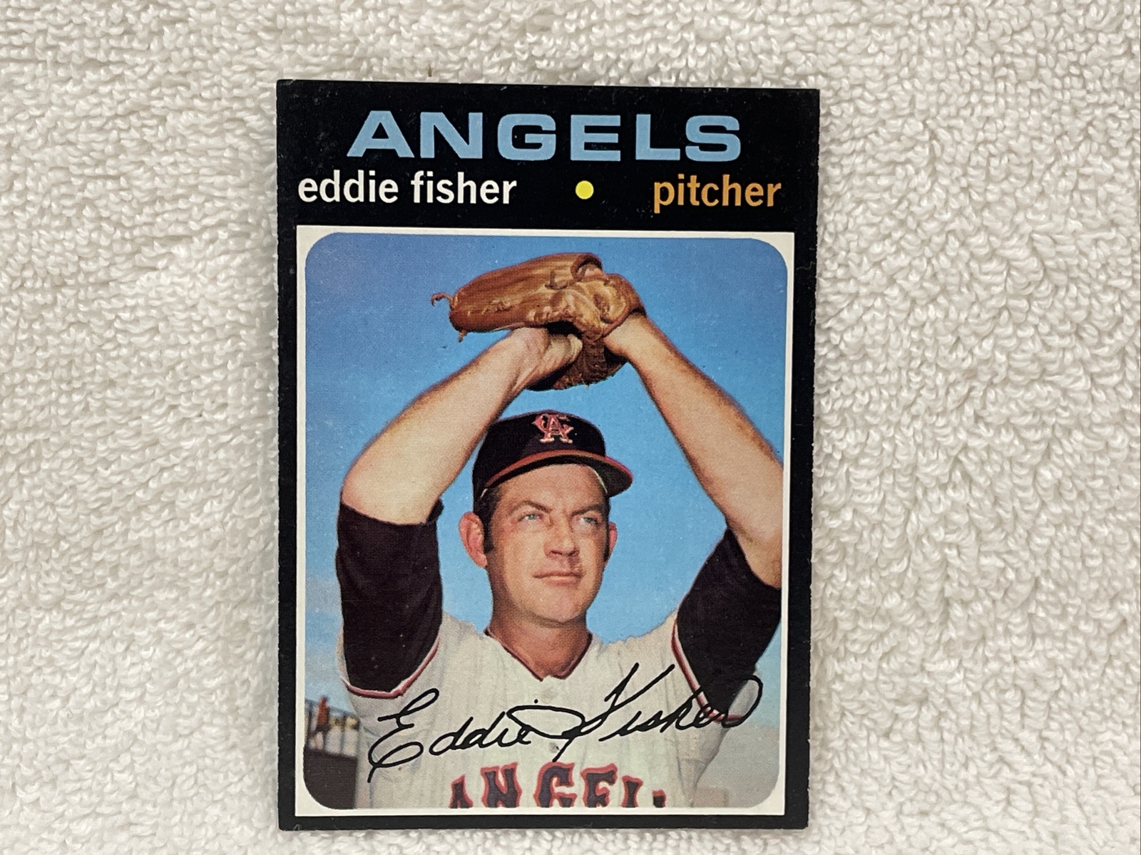 VINTAGE 1971 Topps #631 Eddie Fisher Card, California Angels, NM BEAUTY ...