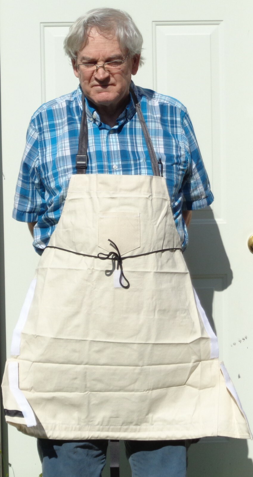 WOOD CARVERS APRON BY CHAG NY DESIGNS 100% COTTON -NAT/BLACK TRIM FT | eBay