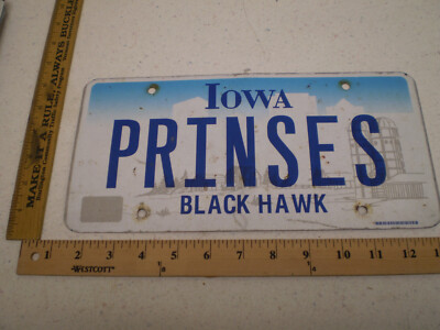 IOWA IA VANITY LICENSE PLATE PRINSES PRINCES PRINCESS QUEEN ROYALTY ...