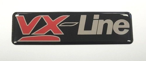 VX-line Sticker/Decal 60mm Red & Chrome on Black - HIGH GLOSS DOMED GEL ...