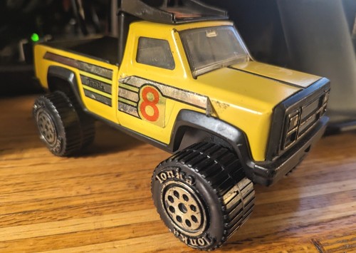 Vintage Tonka Racing Yellow 8 Pick-up Truck Steel Die-cast Toy Vehicle ...