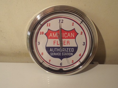 AMERICAN FLYER TRAINS CUSTOM NEON WALL CLOCK | eBay