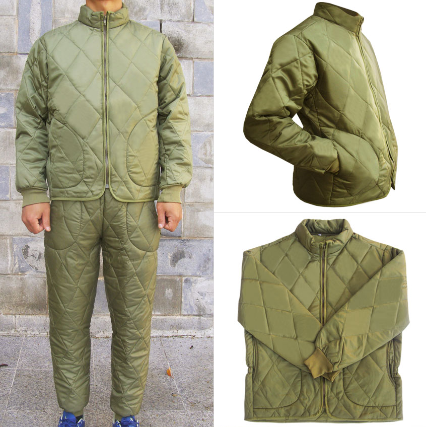 Mens Field Jacket Liners Warm Inner Quilted Khaki High Neck Jacket US ...
