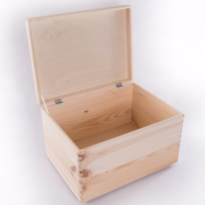Large Wooden Storage Memory Box With Lid / Pinewood Toy Chest Keepsake ...