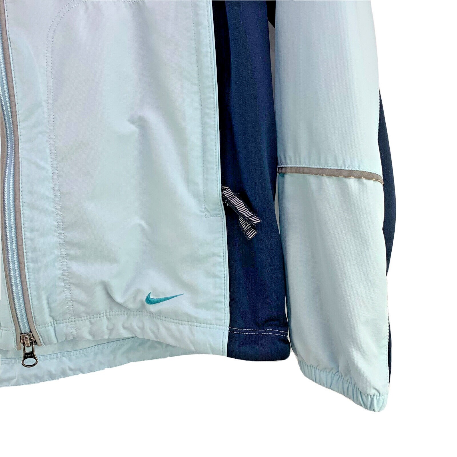 Nike Womens Sz S (4-6) Turquoise Running Jacket Full Zip Pockets 2 ...