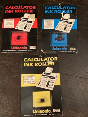 UNISONIC Calculator Ink Roller Lot 3 IR-50 IR-40T IR-29 IR-21 TEXAS ...