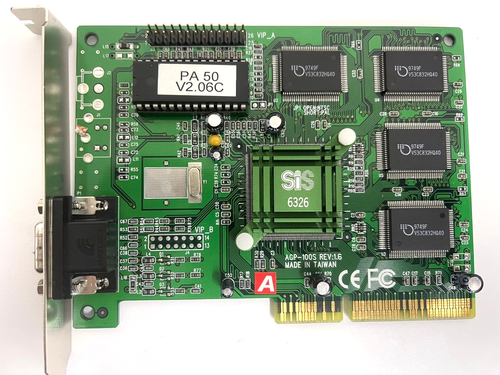 VINTAGE AOPEN PA50 SIS6326 4MB VGA AGP VIDEO CARD AGP-100S 90.05220.672 ...