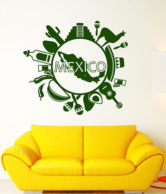 Vinyl Wall Decal Mexico Mexican Culture South America Tequila Stickers ...