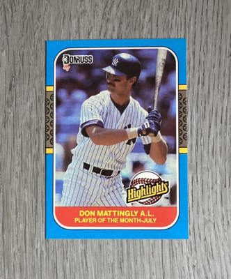 1987 MLB Donruss 'Highlights' | Don Mattingly | #23 | New York Yankees ...