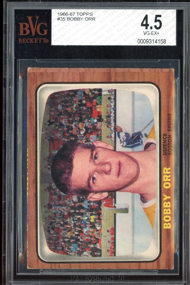 1966-1967 Topps Bobby Orr Rookie Bruins Card #35 RC - Certified BVG 4.5 ...