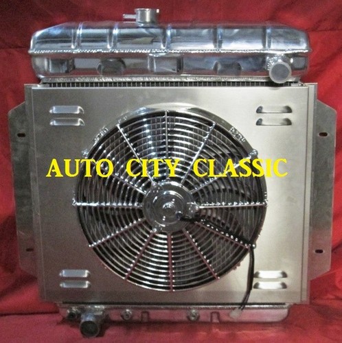 Ford Pickup Truck F-100 Aluminum Radiator w/Shroud & Fan 1957 1958 1959 ...