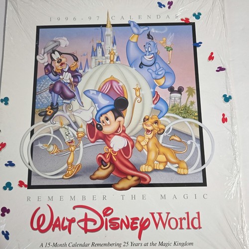 Walt Disney World 25th Anniversary 15 Months Calendar 1996-97 Factory ...