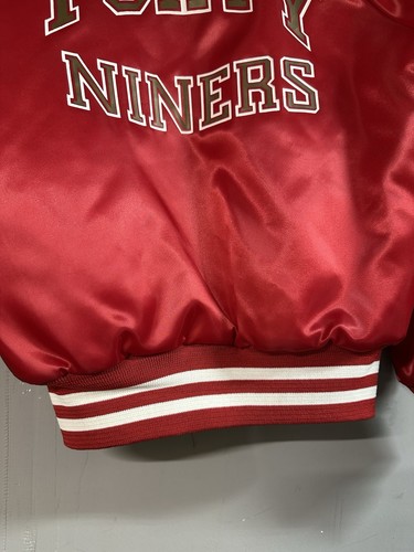 DEADSTOCK VTG Chalk Line NFL San Francisco Forty Niners 49ers Red Satin ...