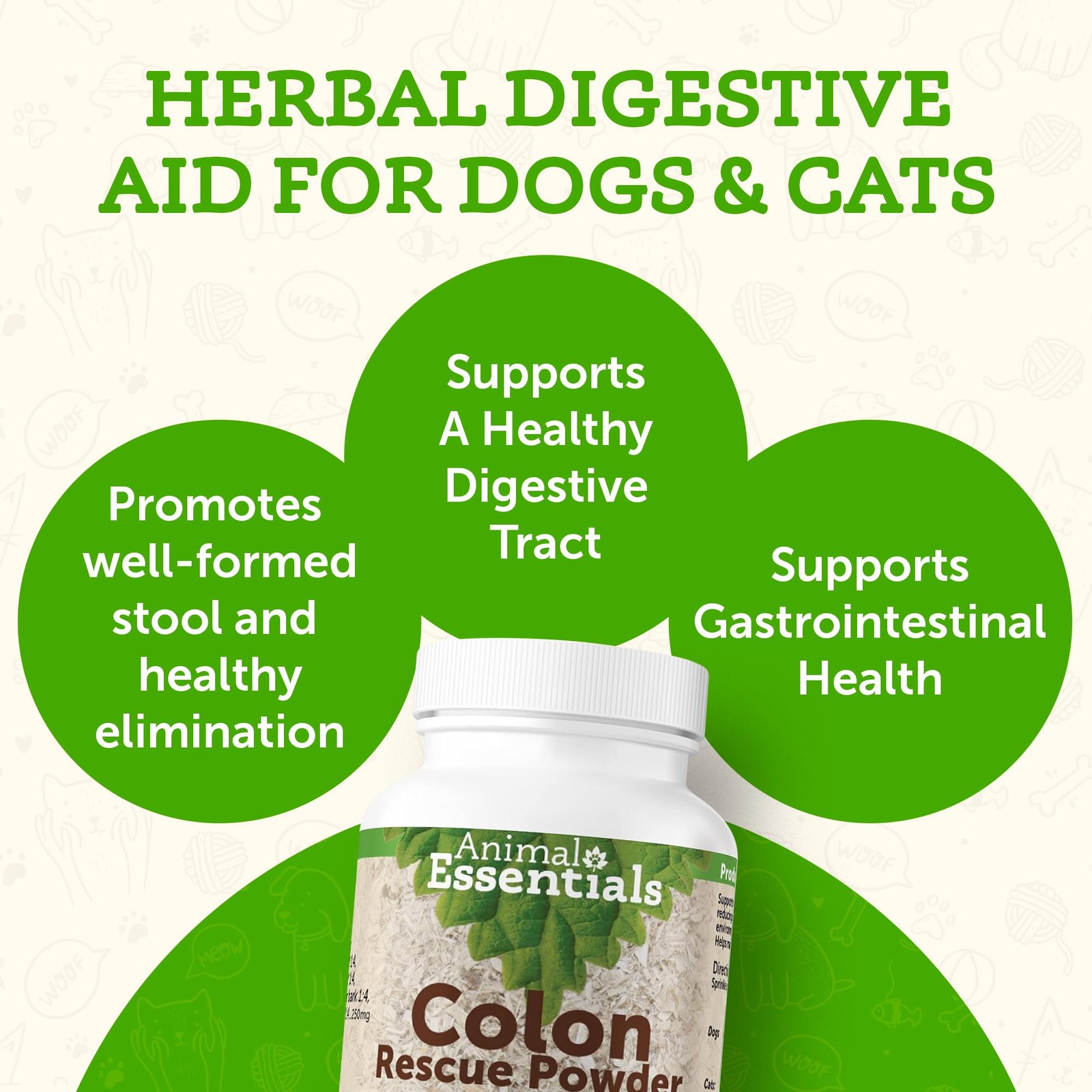 Animal Essentials Colon Rescue Powder Herbal Digestive Aid for Dogs ...