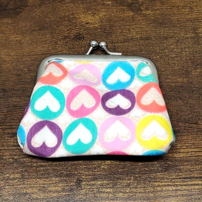 Heart Print Snap Coin Purse | eBay