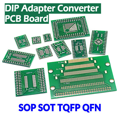 SOP SOT TQFP QFN to DIP Adapter Converter PCB Board Multiple Pitch 0.5 ...